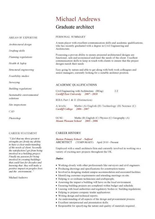 Graduate Architect CV Sample 2025 Civil Structural Architectural Graduate Architect CV Sample 2025 Civil Structural Architectural