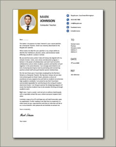 Computer Teacher cover letter 1, Sample, tutor, job description, online ...
